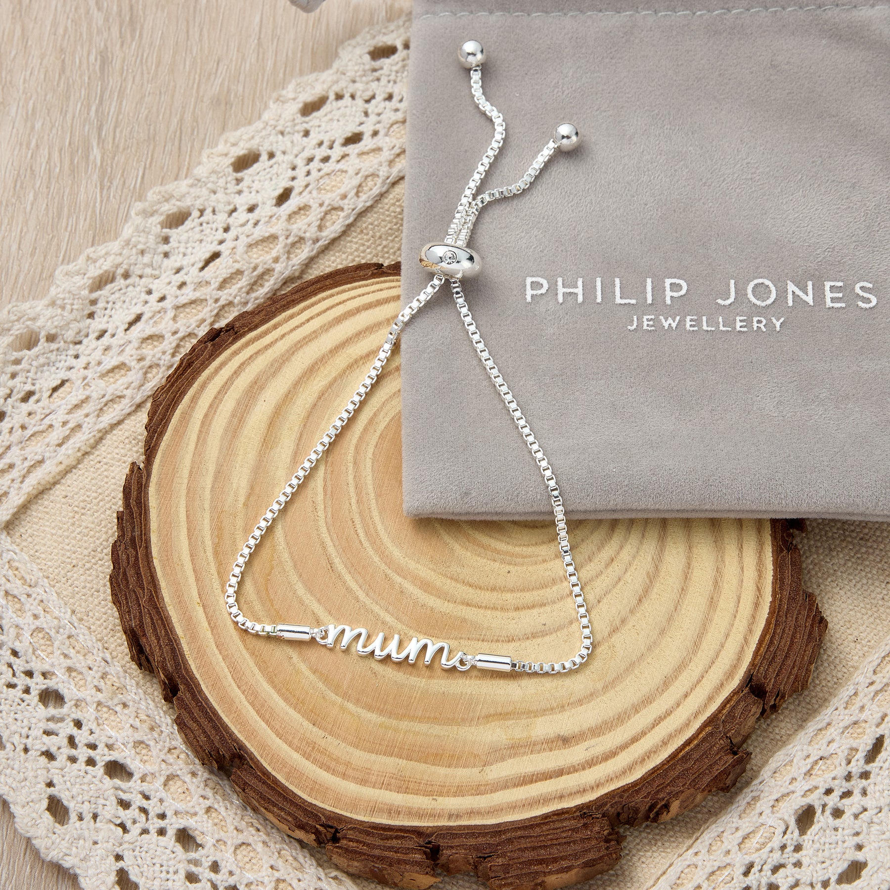 Silver Plated Mum Bracelet Created with Zircondia® Crystals by Philip ...