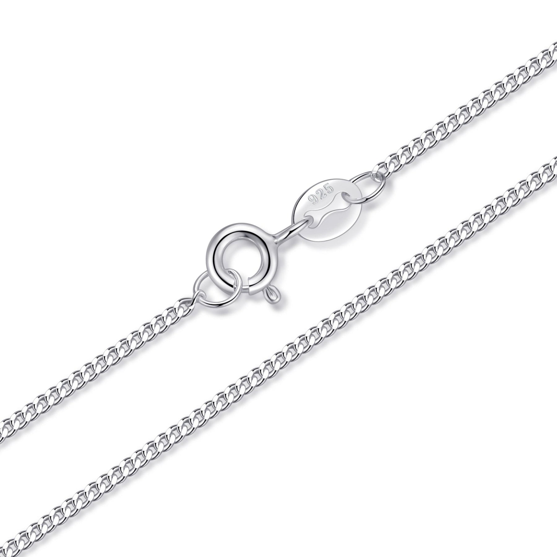 Sterling Silver 16" 18" 20" Inch 1.2mm Fine Italian Curb Chain Necklace ...