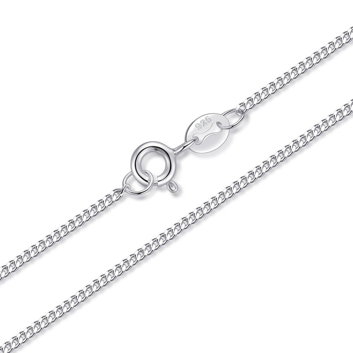 Sterling Silver 16" 18" 20" Inch 1.2mm Fine Italian Curb Chain Necklac ...